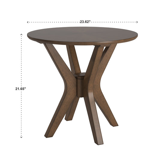 Mid-Century Walnut Finish Round End Table by iNSPIRE Q Modern – iNSPIRE ...