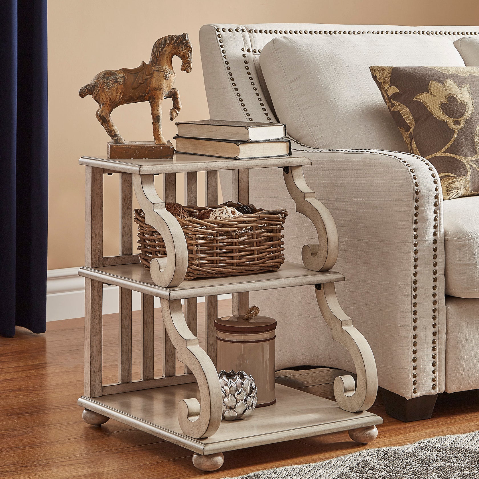 Scroll End Table - Antique White by iNSPIRE Q Classic – iNSPIRE Q Home
