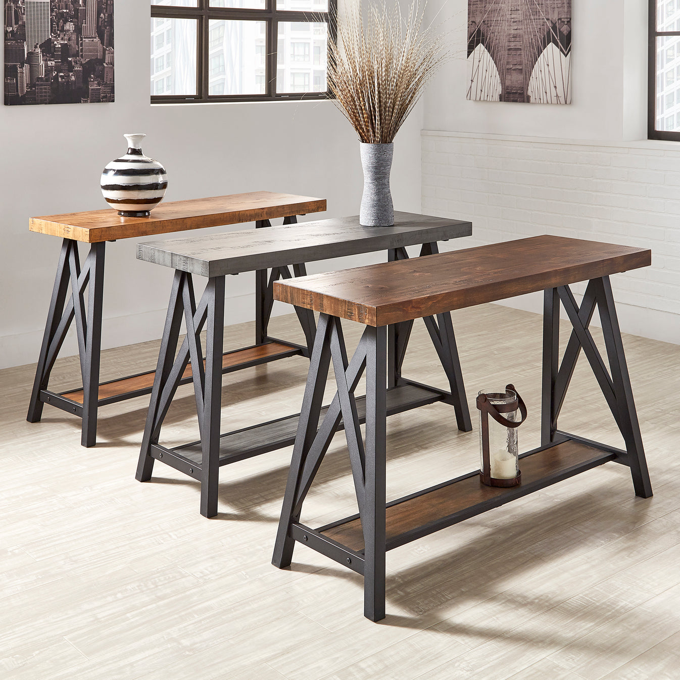 Sofa Table with Shelf - Gray by iNSPIRE Q Classic – iNSPIRE Q Home