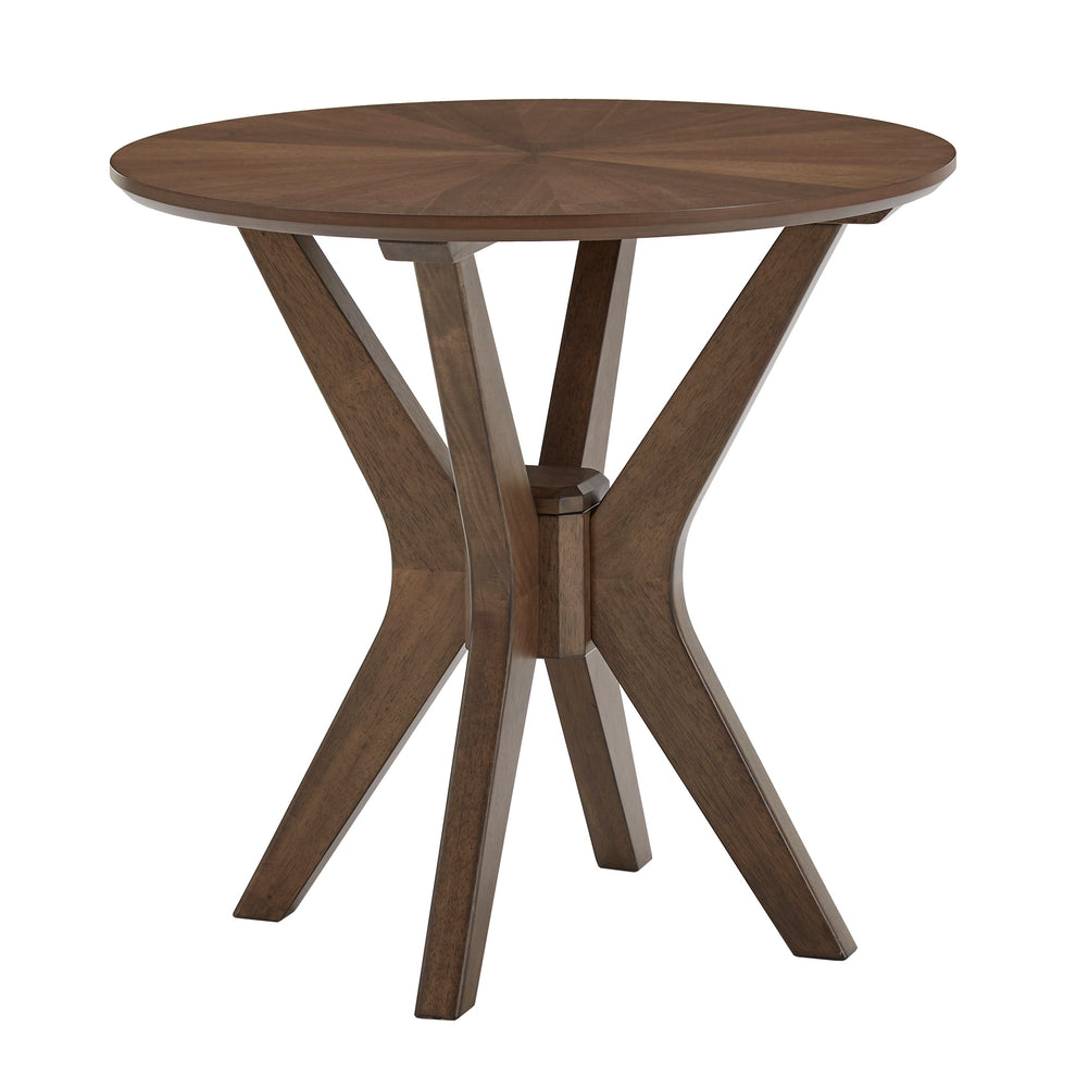 Mid-Century Walnut Finish Round End Table by iNSPIRE Q Modern – iNSPIRE ...