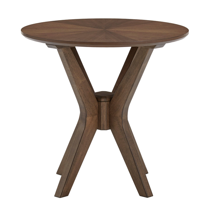 Mid-Century Walnut Finish Round End Table by iNSPIRE Q Modern – iNSPIRE ...