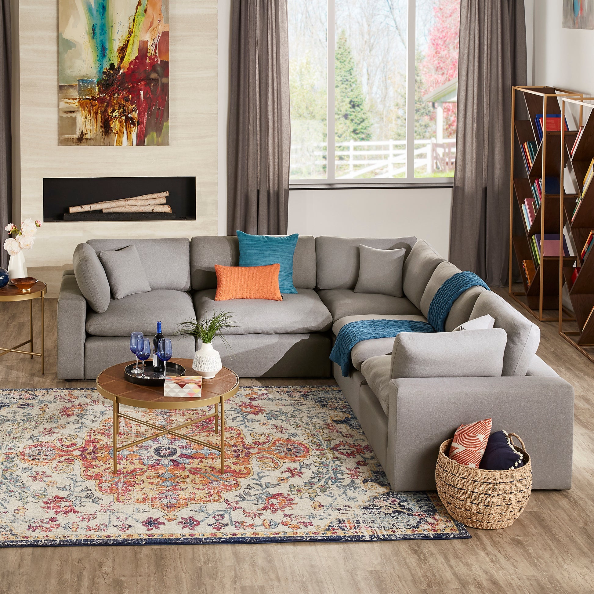 Modern Living Room With Sectional Sofa | Baci Living Room