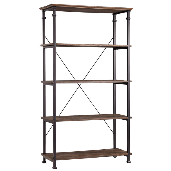 Vintage Industrial Rustic 40-inch Bookcase - Brown Finish by iNSPIRE Q ...