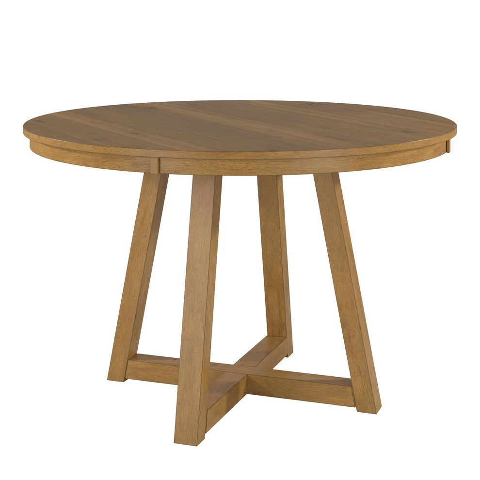 47" Wood Finish Fixed Top Round Dining Table - 47", Oak Wash by iNSPIRE ...