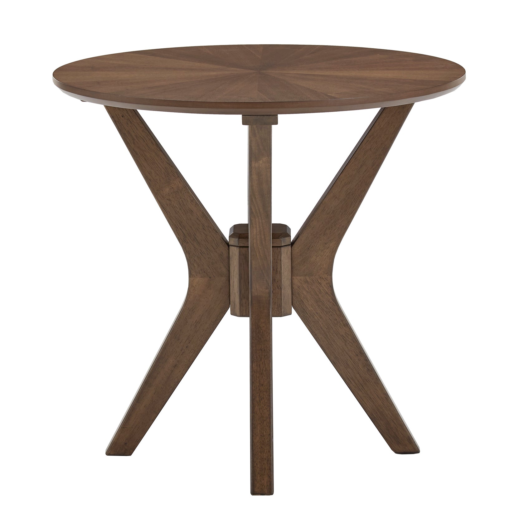 Mid-Century Walnut Finish Round End Table by iNSPIRE Q Modern – iNSPIRE ...