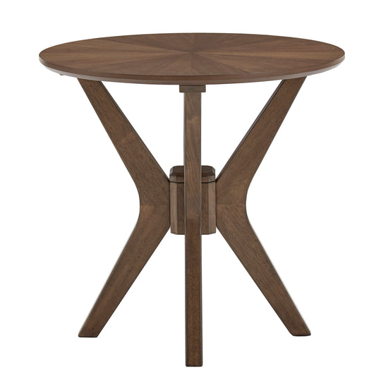 Mid-Century Walnut Finish Round End Table by iNSPIRE Q Modern – iNSPIRE ...