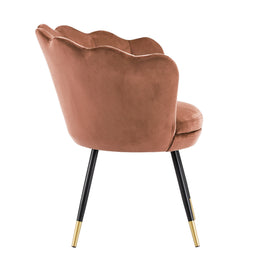 Black and Gold Metal Leg Velvet Seashell Accent Chairs (Set of 2 ...